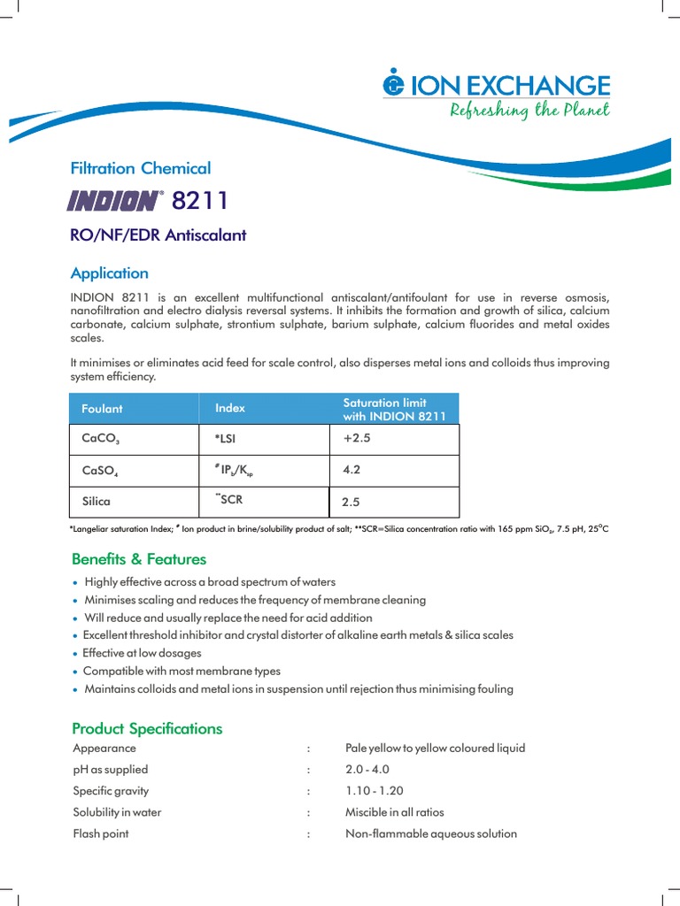Indion 8211 | PDF | Chemical Substances | Chemistry
