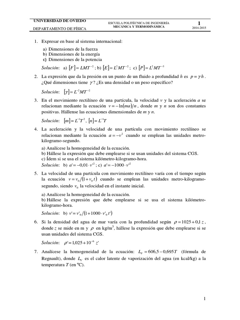 Ejercicios Tema 1B - 2014-15 | PDF | Densidad | Sistema Internacional de Unidades