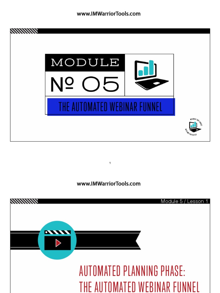 M5-L1 - The Automated Webinar Funnel (Slides) | PDF | Web Conferencing | Computing