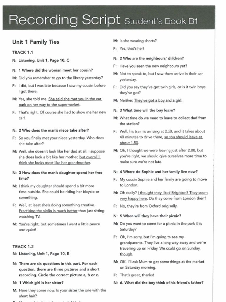 Close Up B1 - Students Book Recording Script PDF | PDF