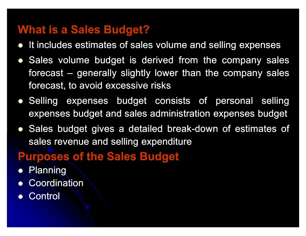 Sales Budget Format Overview | PDF | Sales | Budget