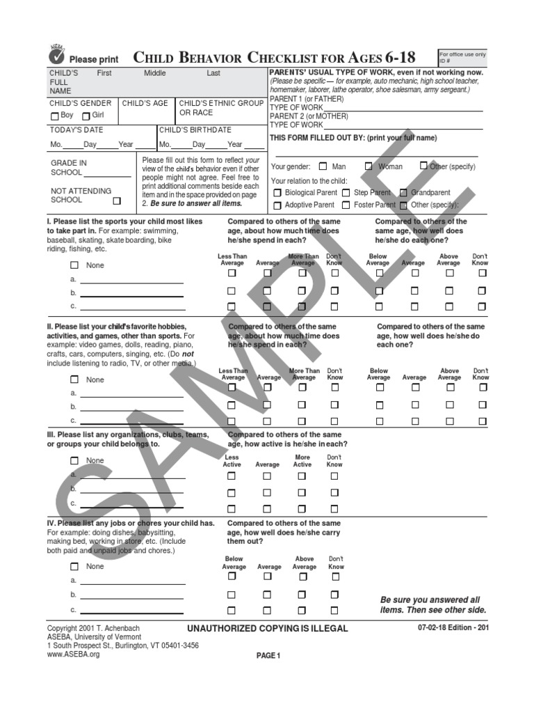CBCL Parents | Download Free PDF | Parent | Relationships