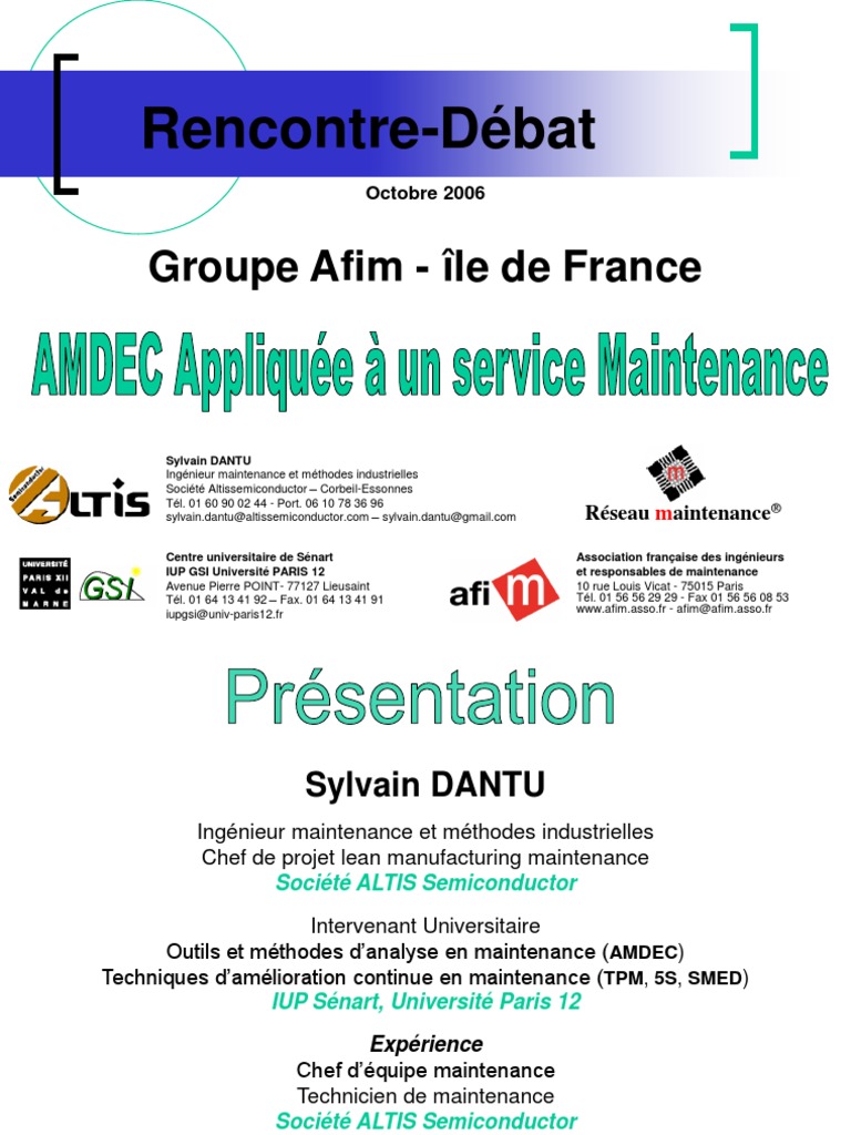 Amdec Maintenance | PDF | Ingénierie | Informatique