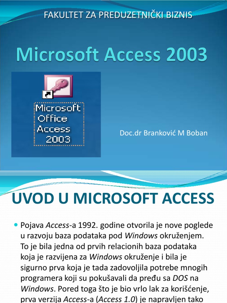 Microsoft Access 2003 | PDF