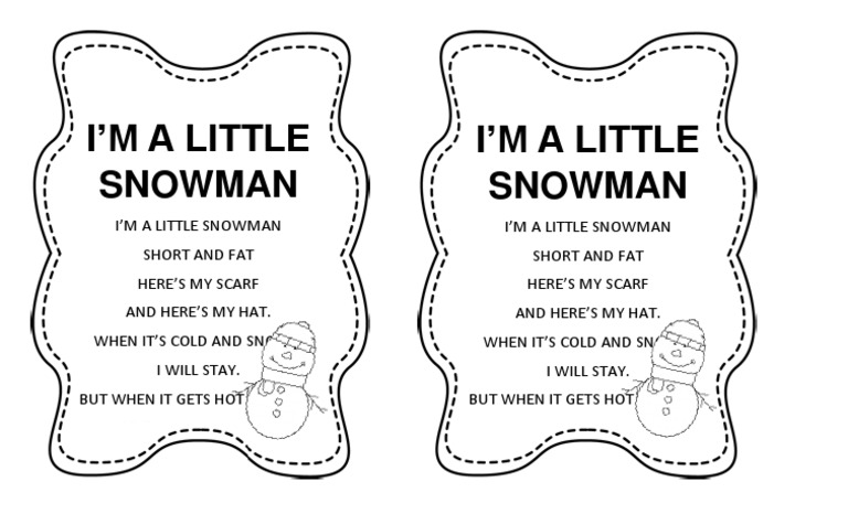 Little Snowman Poem | PDF | Cooking, Food & Wine
