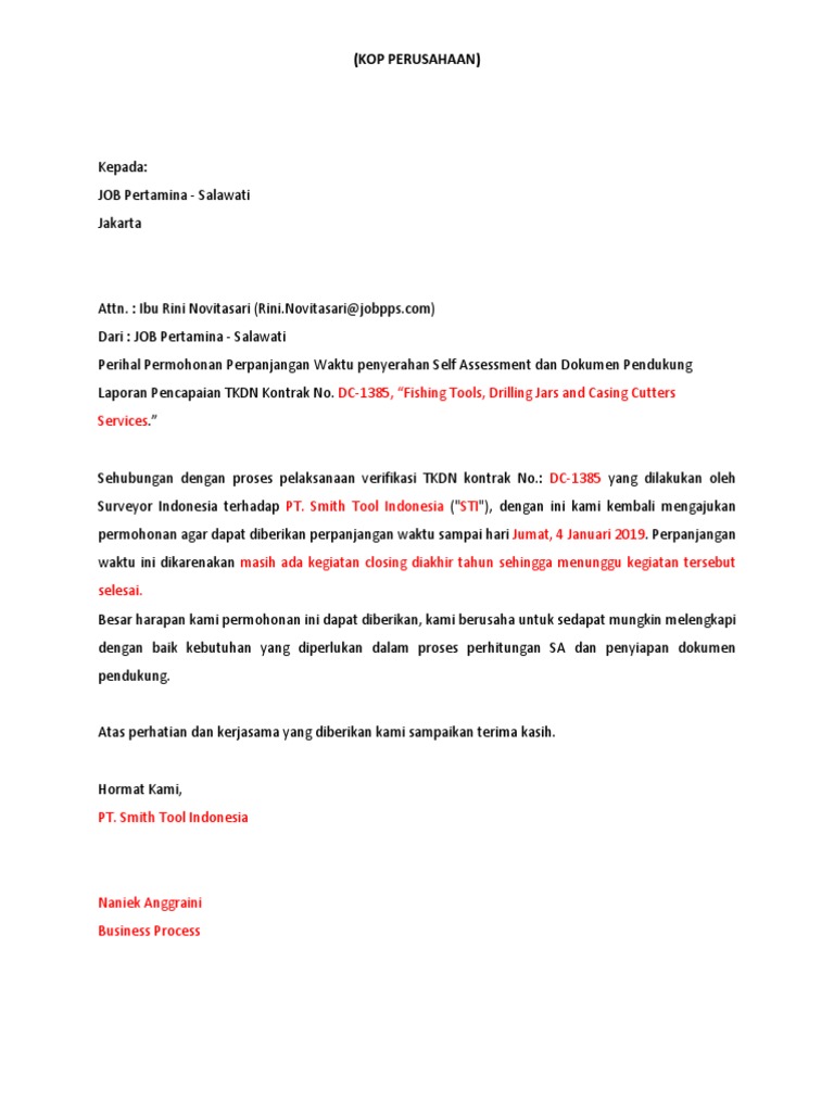 Surat Extend Verifikasi | PDF | Bisnis