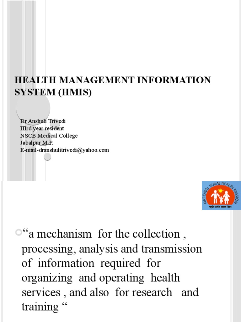Overview of Health Management Info System | PDF | Health Care | Health ...