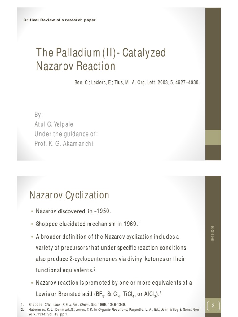Nazarov Cyclization | PDF | Organic Reactions | Chemical Compounds