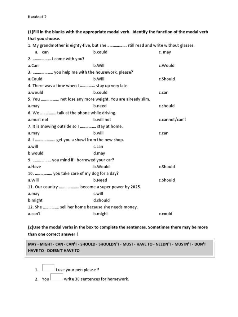 Modal Vbs | PDF | Grammar | Syntax