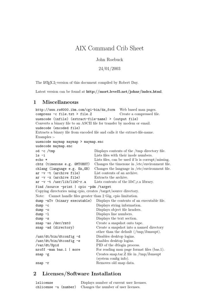 Aix Commands File System Computer File 