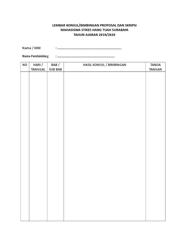 Lembar Konsul Proposal Dan Skripsi | PDF