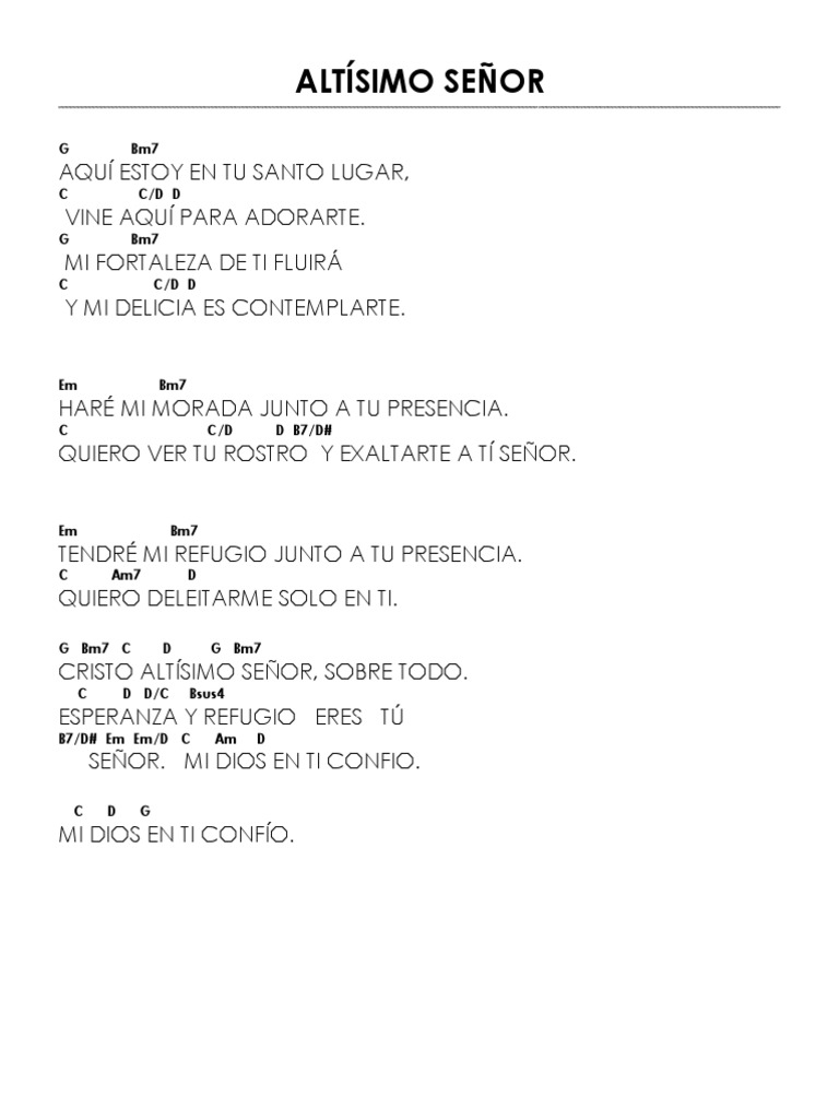 Altísimo Señor | PDF