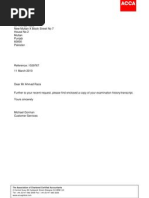 Request For Acca Transcript | PDF