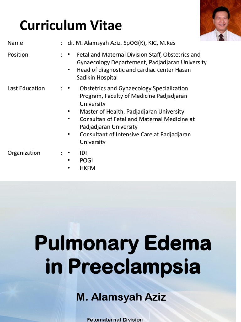 Edema Pulmo Pada Preeklamsi | PDF | Maternal Death | Medical Specialties