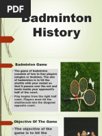History and Background of Badminton | PDF | Referee | Racquet Sports