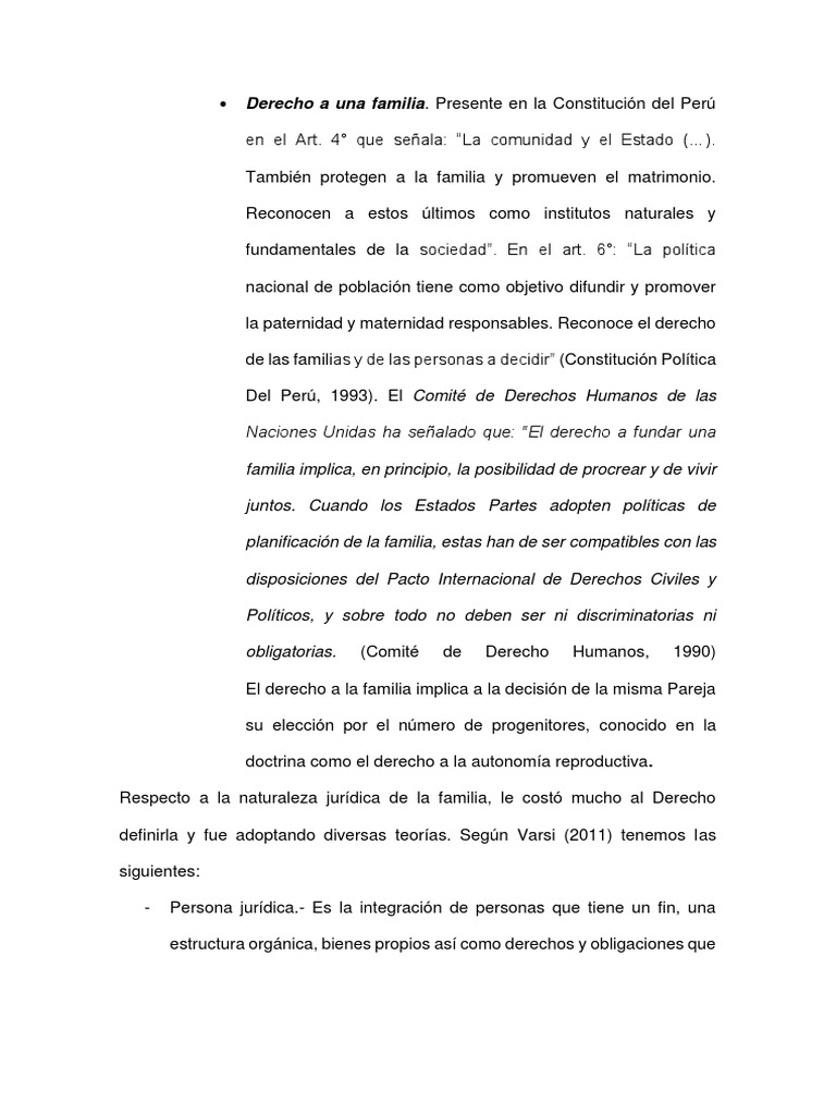 Derecho A Una Familia | PDF | Familia | Constitución