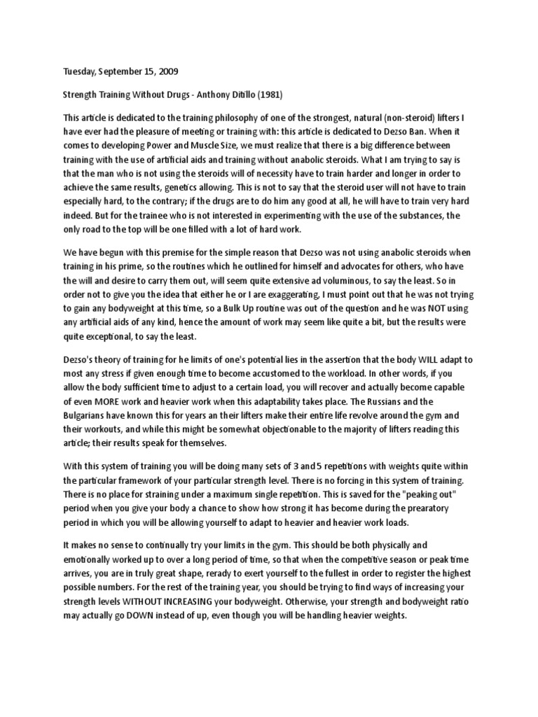 Anthony Ditillo High Volume Low Rep Program | PDF | Strength Training ...