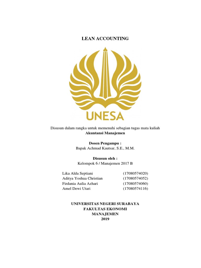 Pengenalan Lean Accounting dalam Manufaktur | PDF