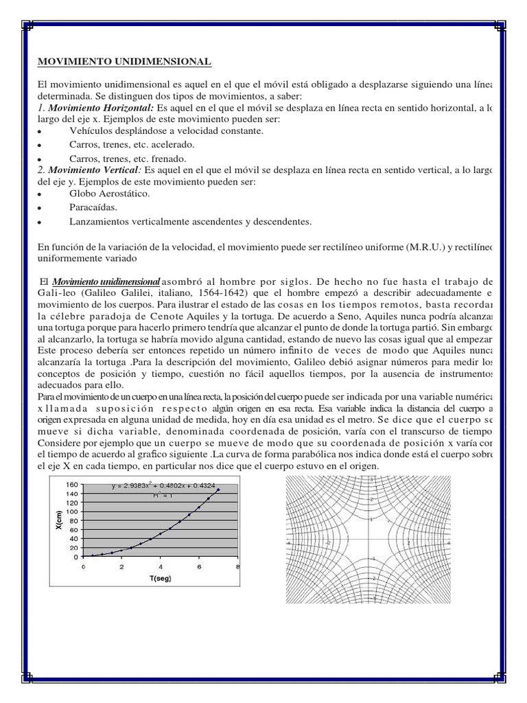 Movimiento Unidimensional Scribd | PDF | Aceleración | Velocidad