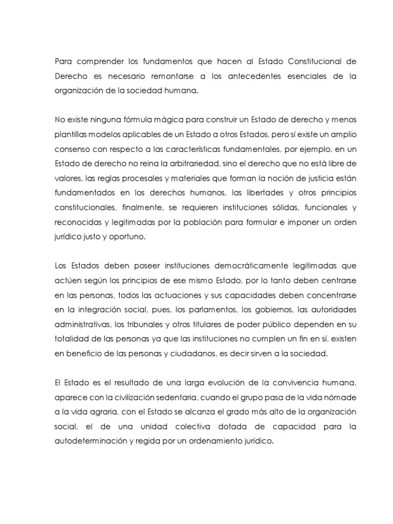 Fundamentos Del Estado Constitucional de Derecho | PDF | Estado ...