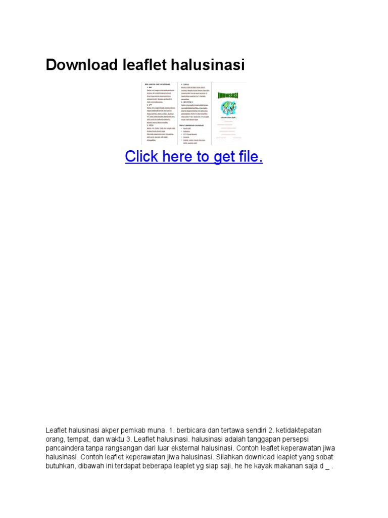 Leaflet Halusinasi PDF | PDF
