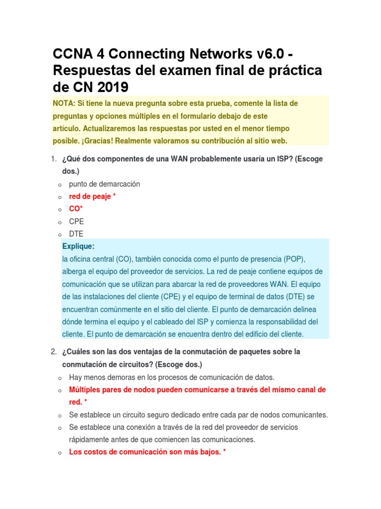 Examen Final Práctico CCNA4 | PDF | Calidad de servicio | Línea de abonado digital