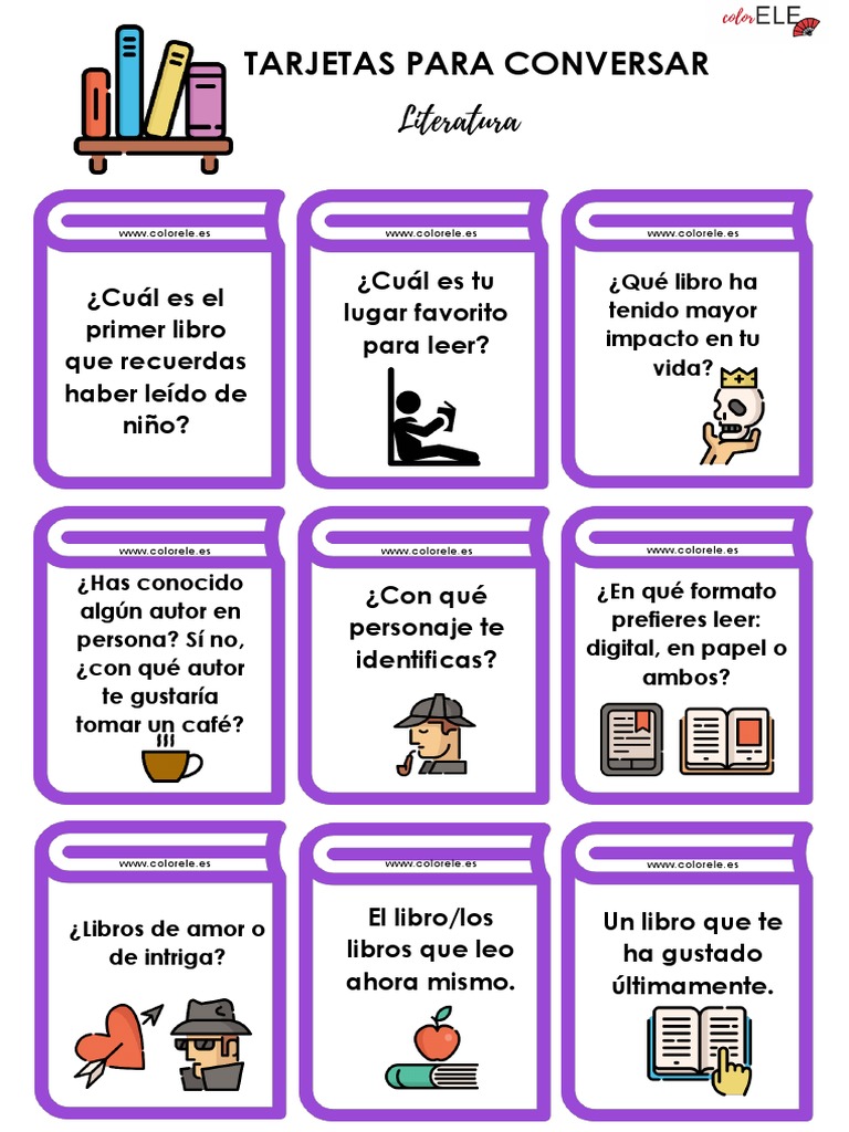 Tarjetas de conversación literaria | PDF | Libros