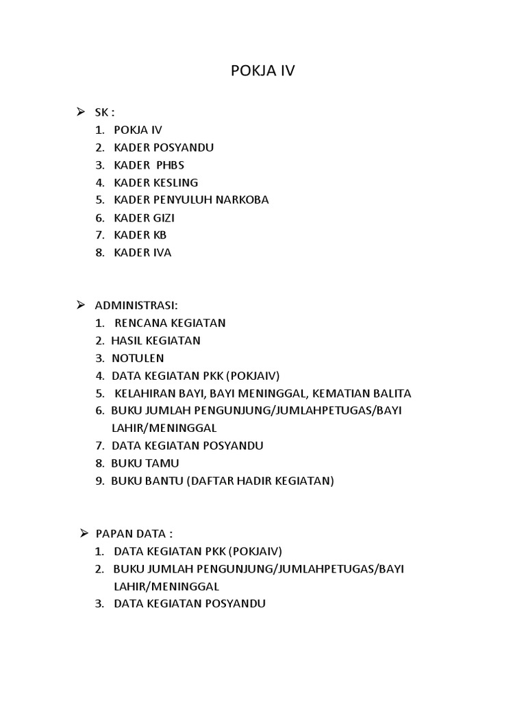Admin Pokja Iv | PDF