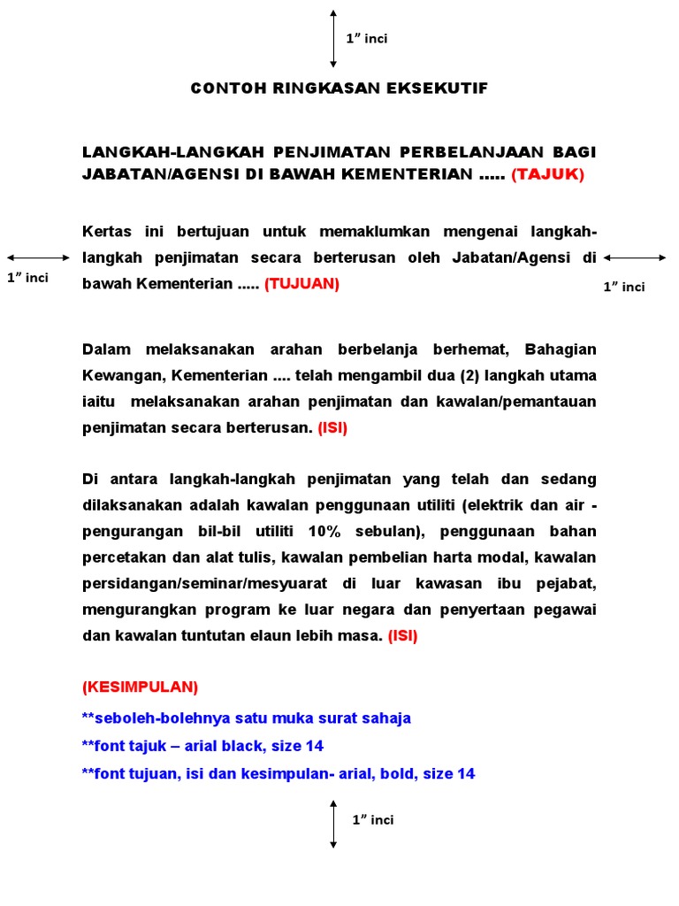 Contoh Format Ringkasan Eksekutif | PDF