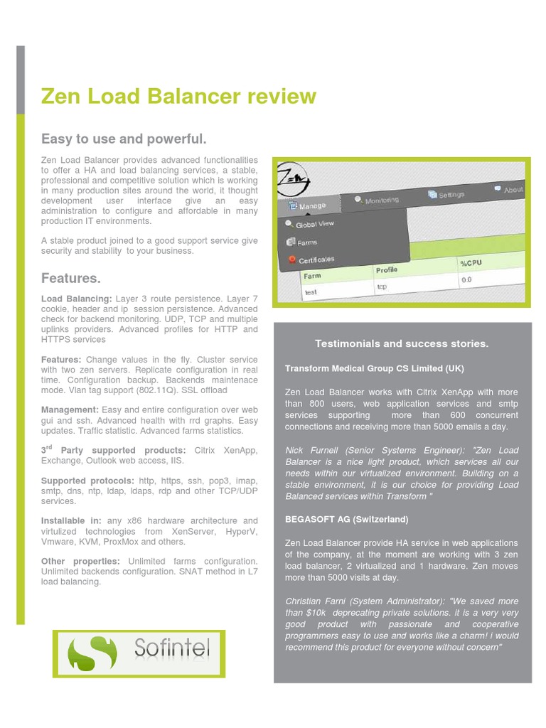 Zen Load Balancer Review PDF | PDF | Load Balancing (Computing ...