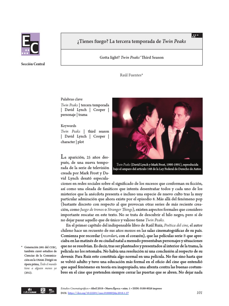 ¿Tienes Fuego? La Tercera Temporadade Twin Peaks | PDF