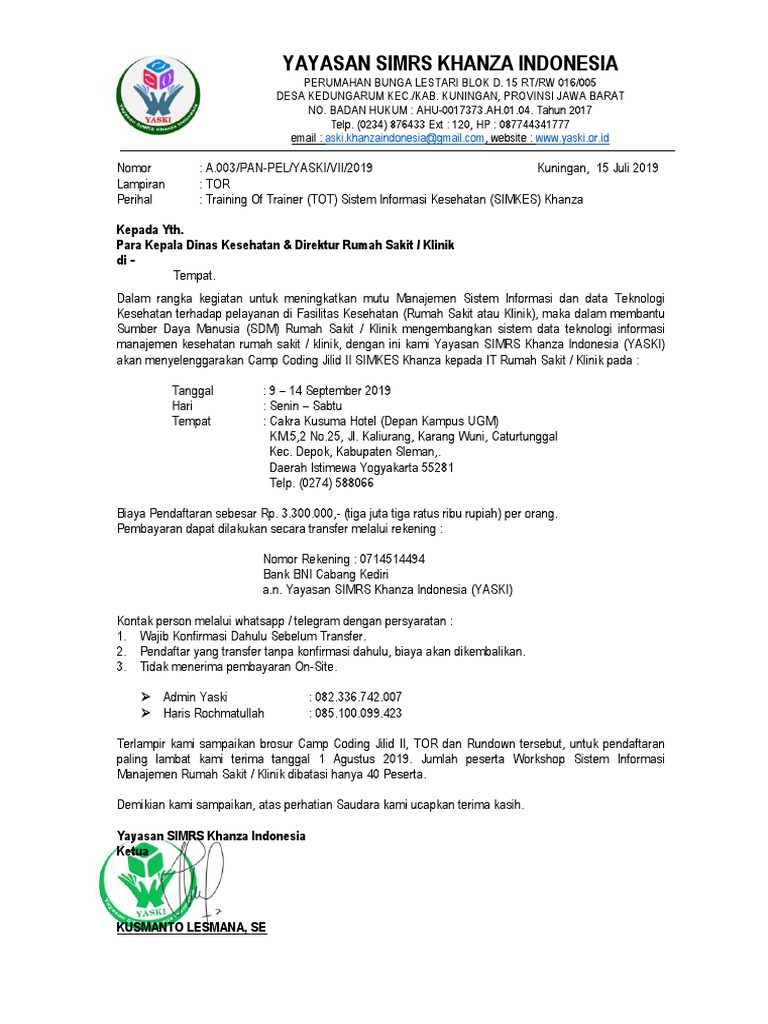 Undangan TOR Rundown | PDF