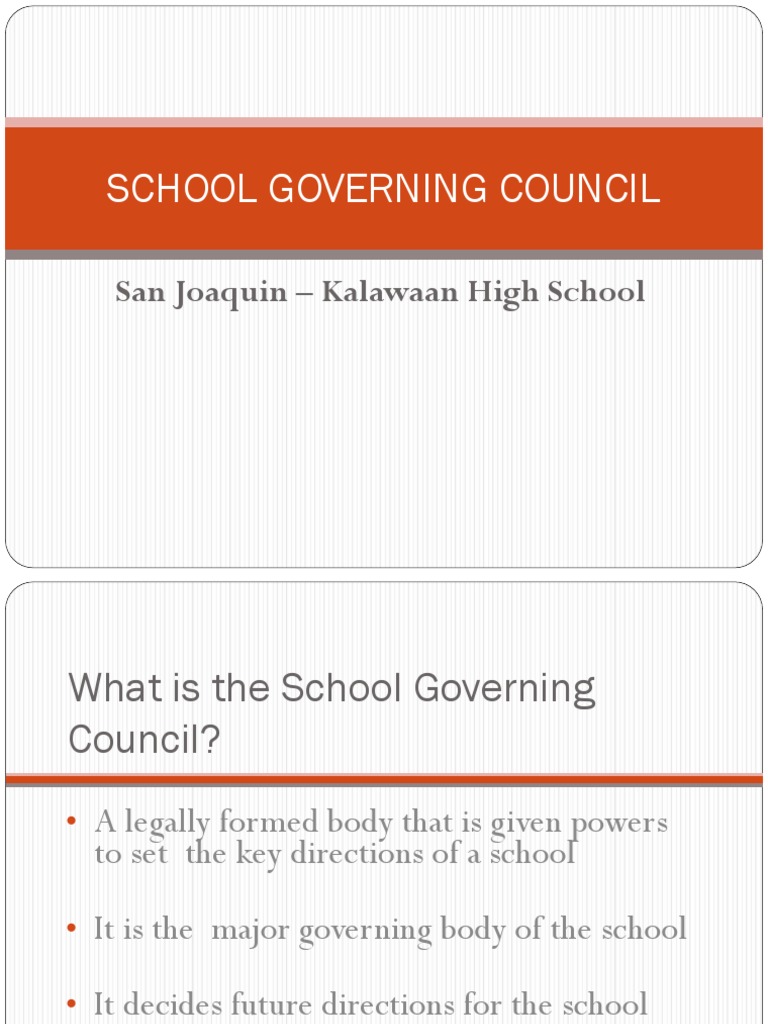 School Governing Council | PDF | Governance | Non Governmental Organization