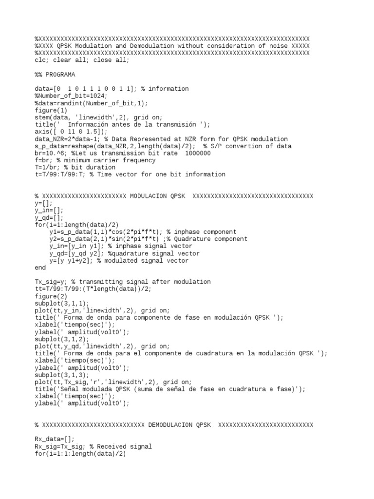 QPSK Code | PDF | Datos | Radio