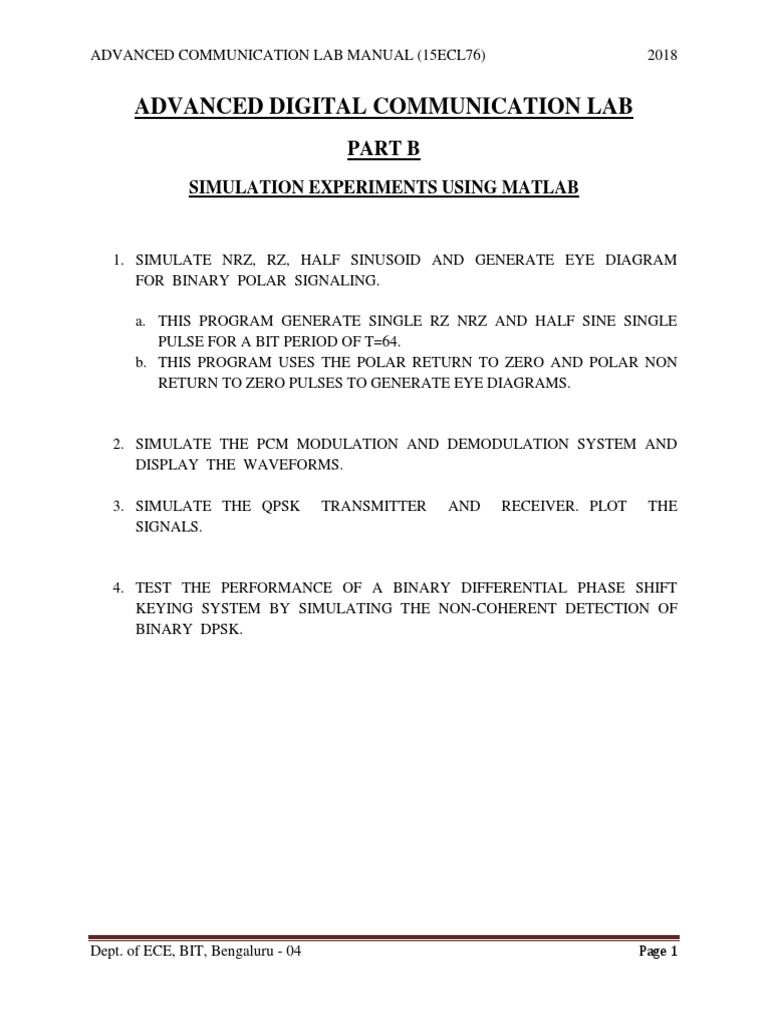 Simulation of Digital Modulation Techniques Using MATLAB | PDF ...