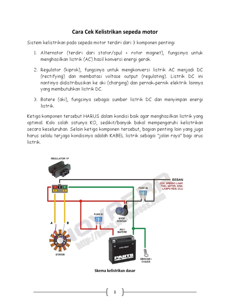 Cara Cek Kelistrikan Sepeda Motor | PDF