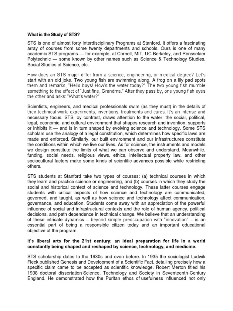What Is The Study of STS | PDF | Science | Social Science