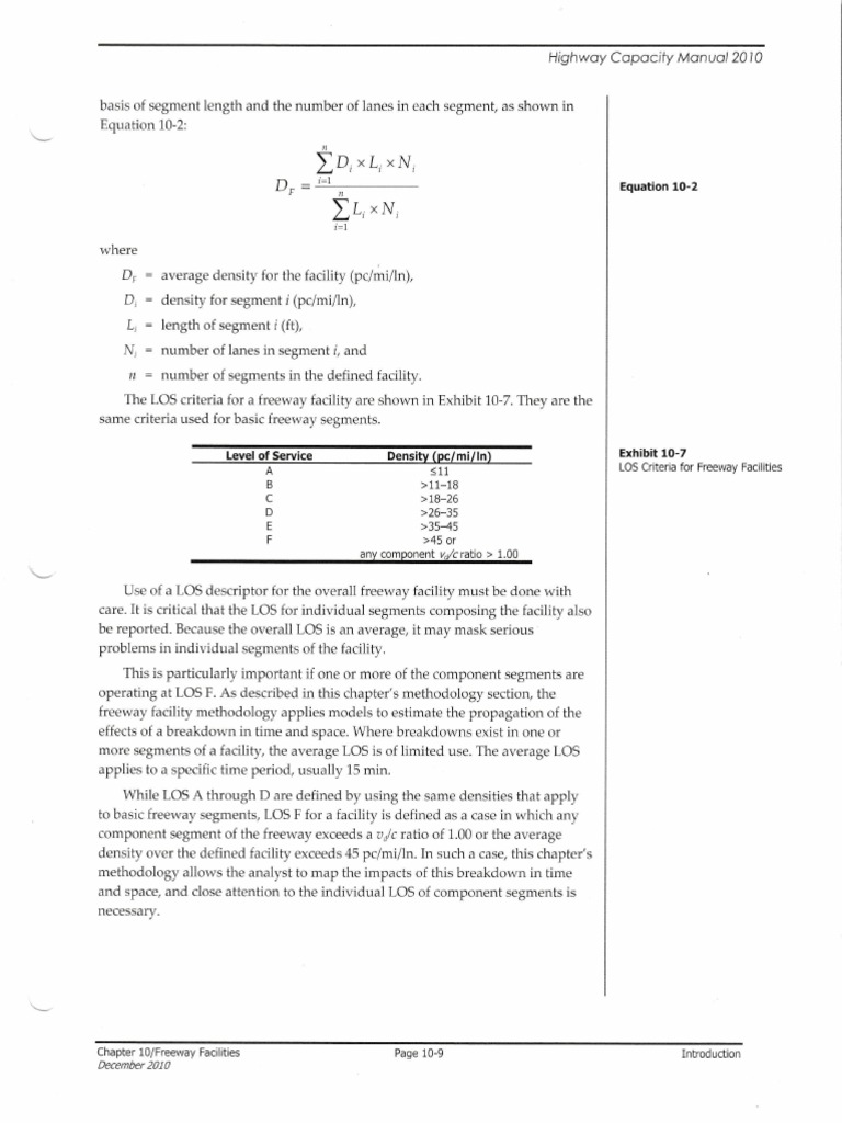HCM 2010 - Chapter 10 Freeway Facilities | PDF | Controlled Access ...