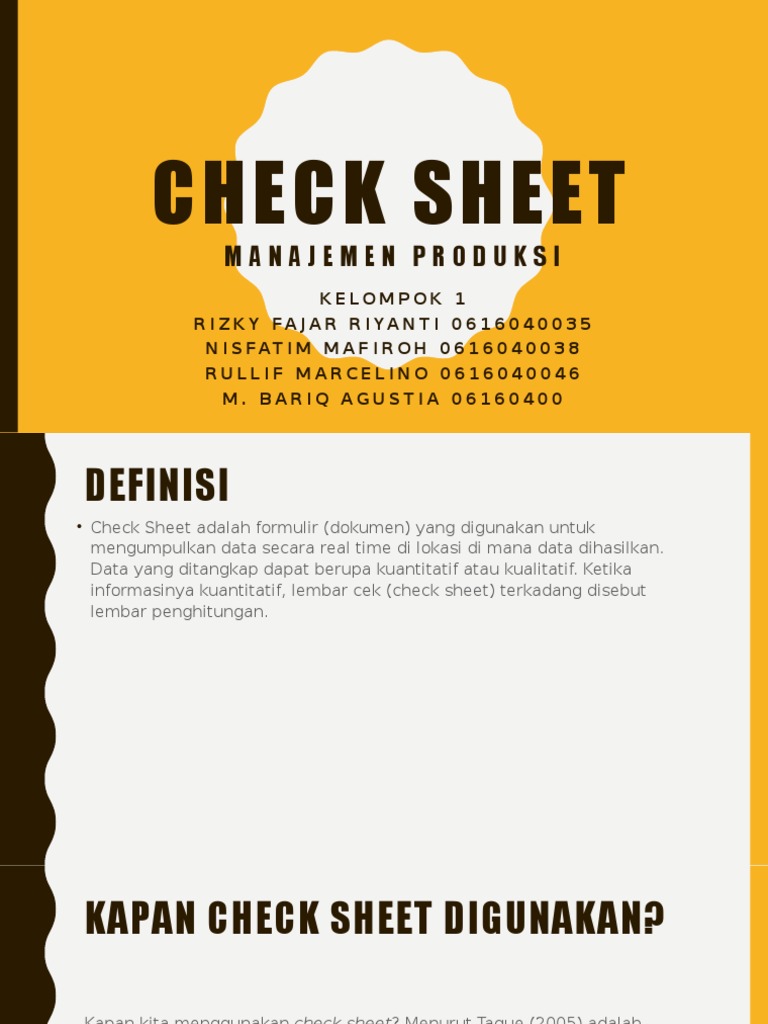 Check Sheet | PDF