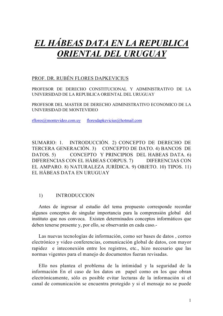 El Habeas Data | PDF | Habeas corpus | Derechos humanos