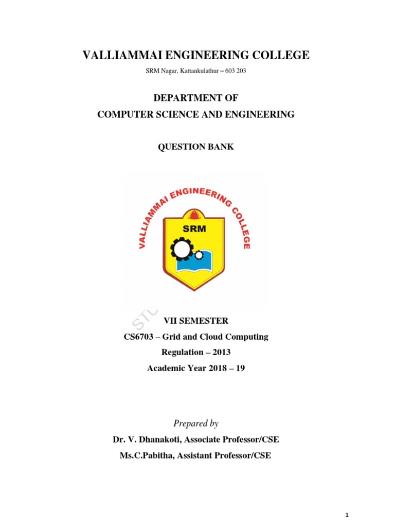 CS6703-Grid and Cloud Computing | PDF | Virtual Machine | Cloud Computing