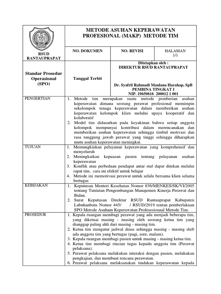 Rancangan SOP MAKP | PDF