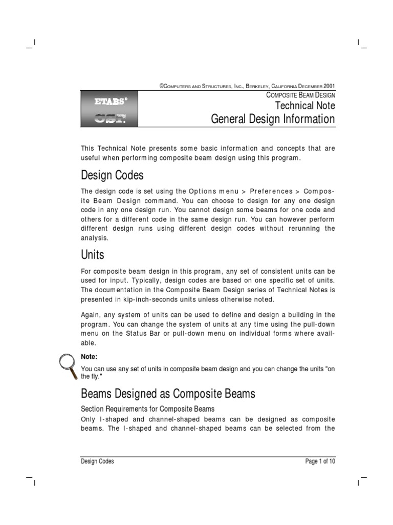 (ETABS) COMPOSITE GENERAL Manual PDF | PDF | Beam (Structure ...