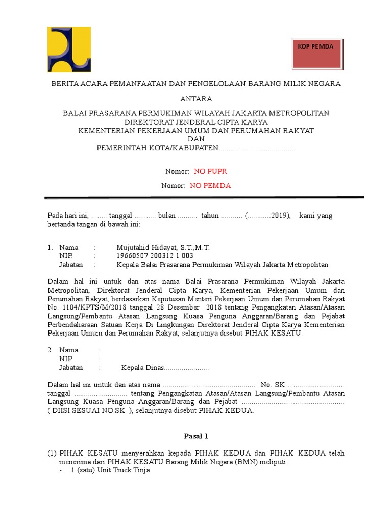 Contoh Draft BAST | PDF
