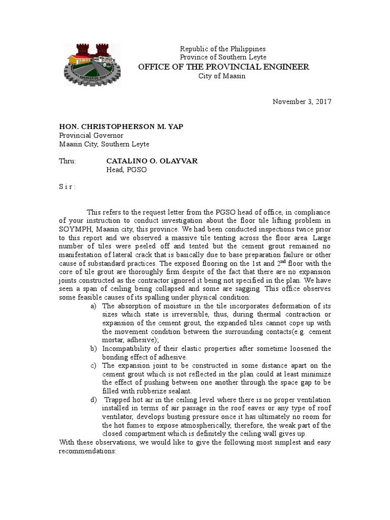 Report of SOYMPH Tile Tenting | PDF | Tile | Building Technology