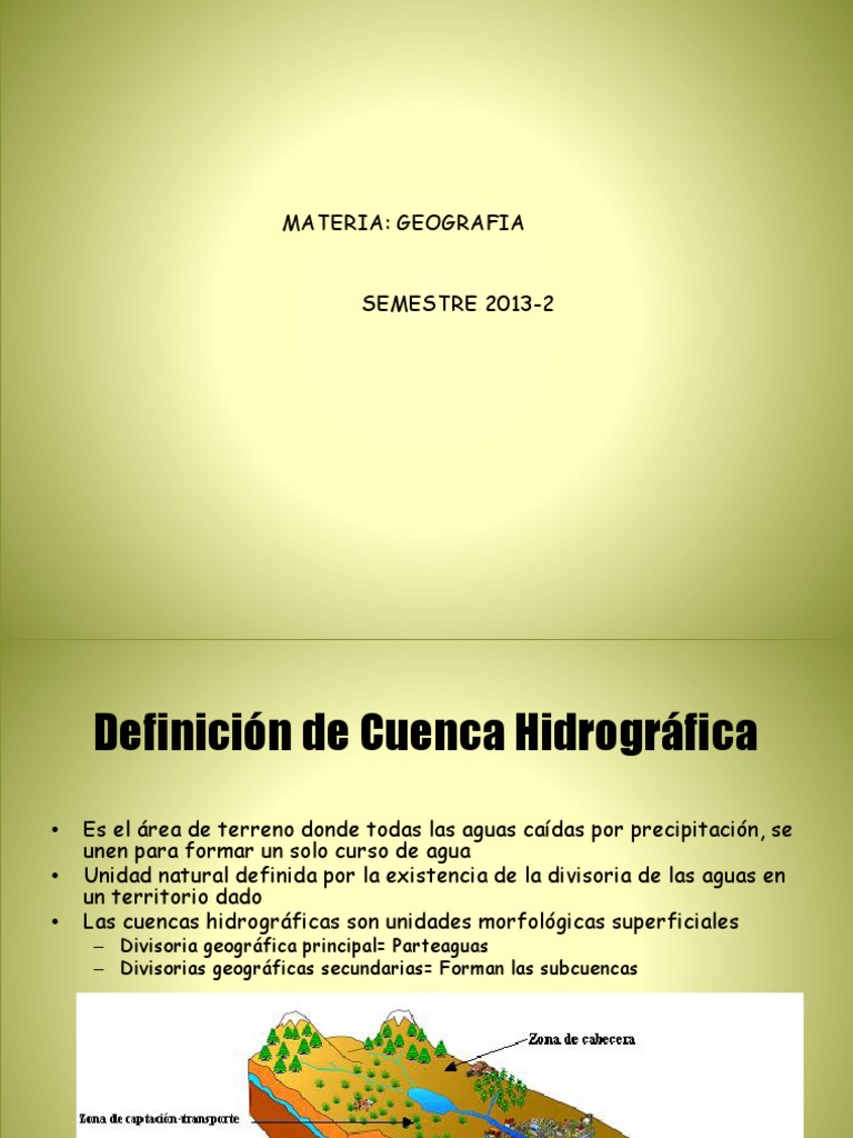 Definición de Cuenca Hidrográfica | PDF | Cuenca de drenaje | Ambiente