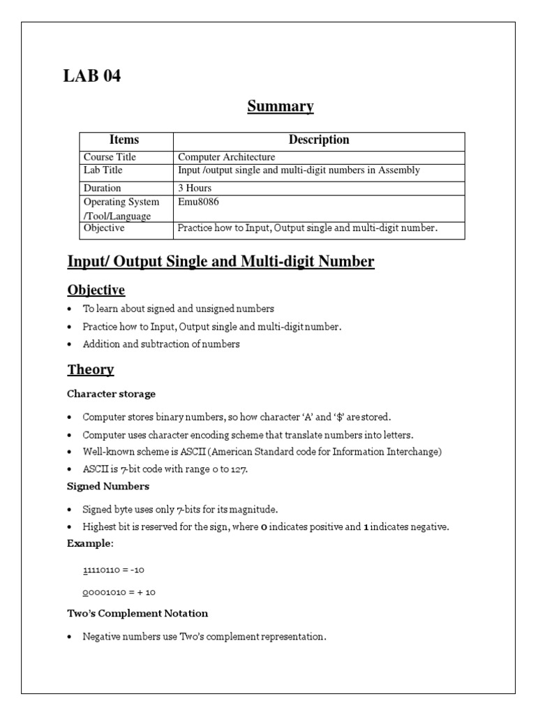 Assembly Language Practical Using Emu8086 | PDF | Bit | Ascii