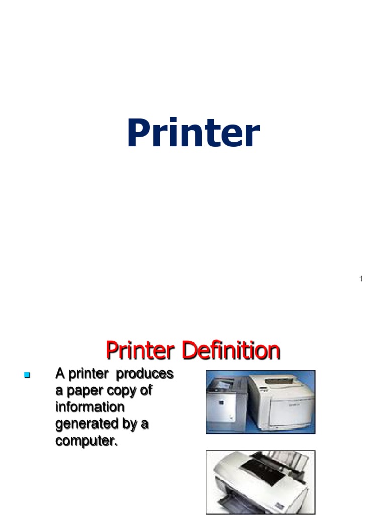 Types of Printers (Working and Use) | PDF | Printer (Computing ...
