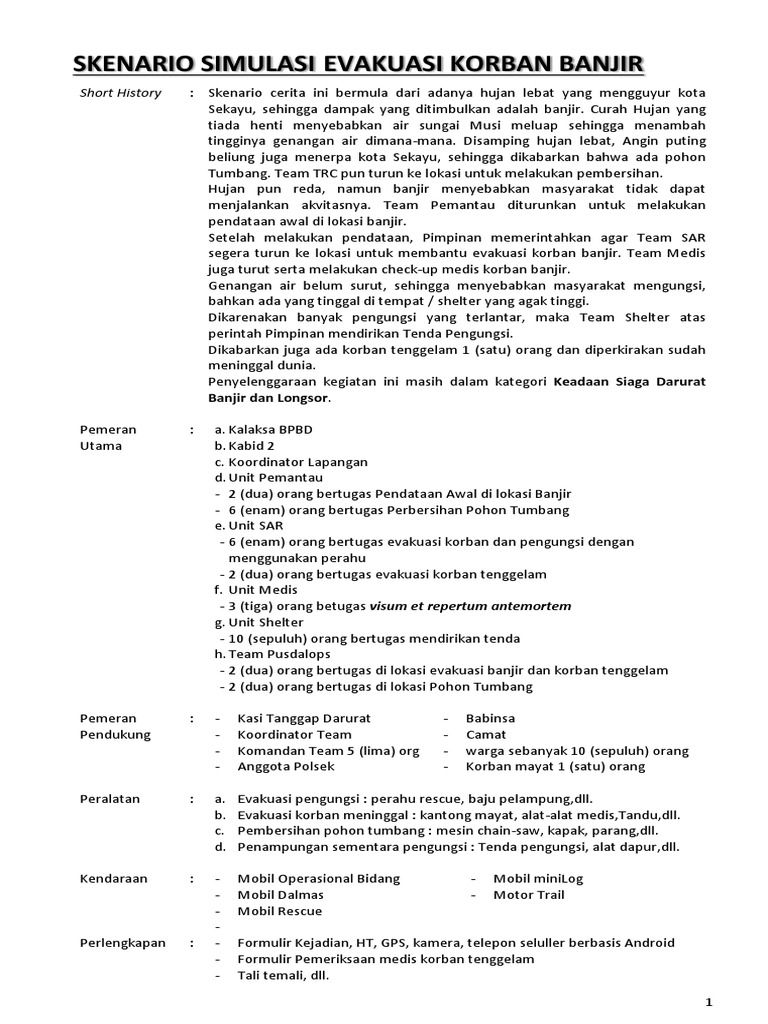 Skenario Simulasi Banjir | PDF