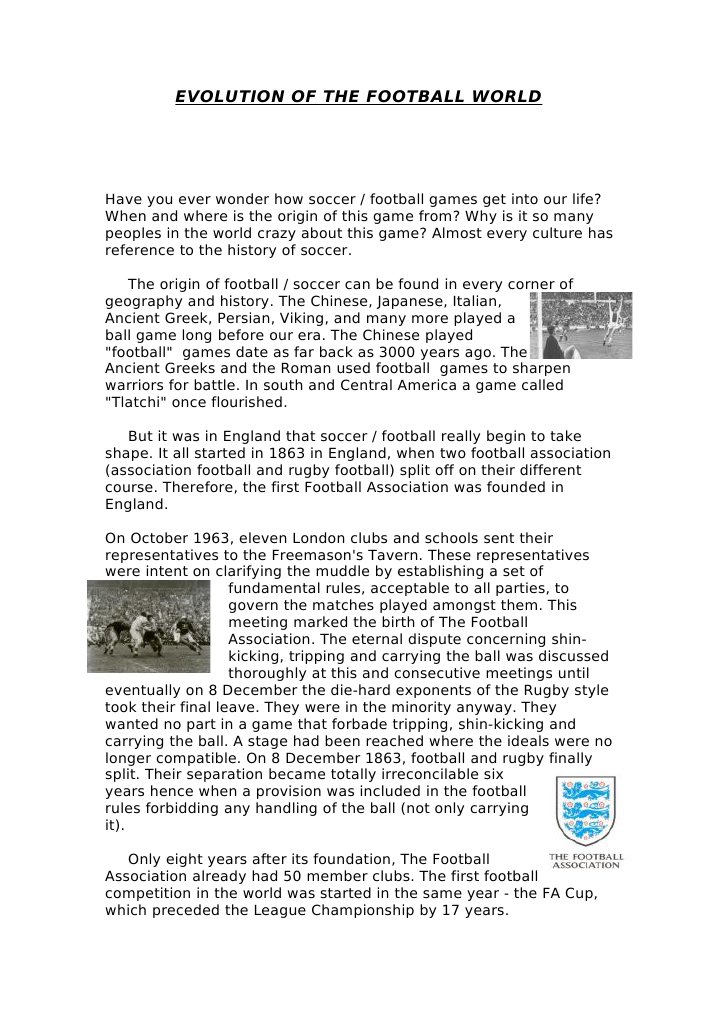 Evolution of The Football World | PDF | Association Football | Fifa
